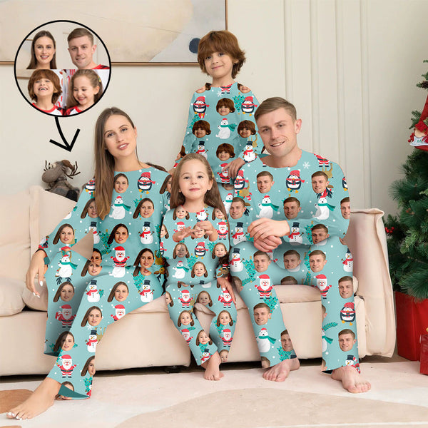 Custom Photo Pajamas Family Matching Set Christmas Matching Sleepwear ...