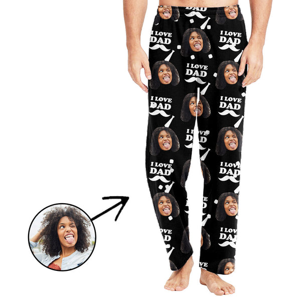 Custom Photo Pajamas Pants For Men I Love Dad Father's Day Gifts ...